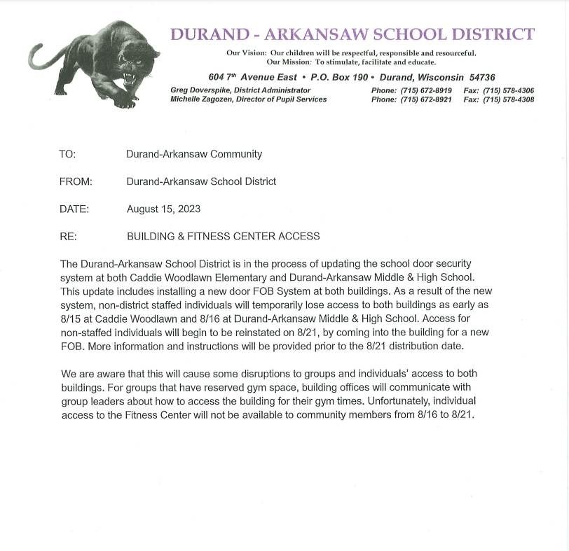 Live Feed | Durand-Arkansaw School District